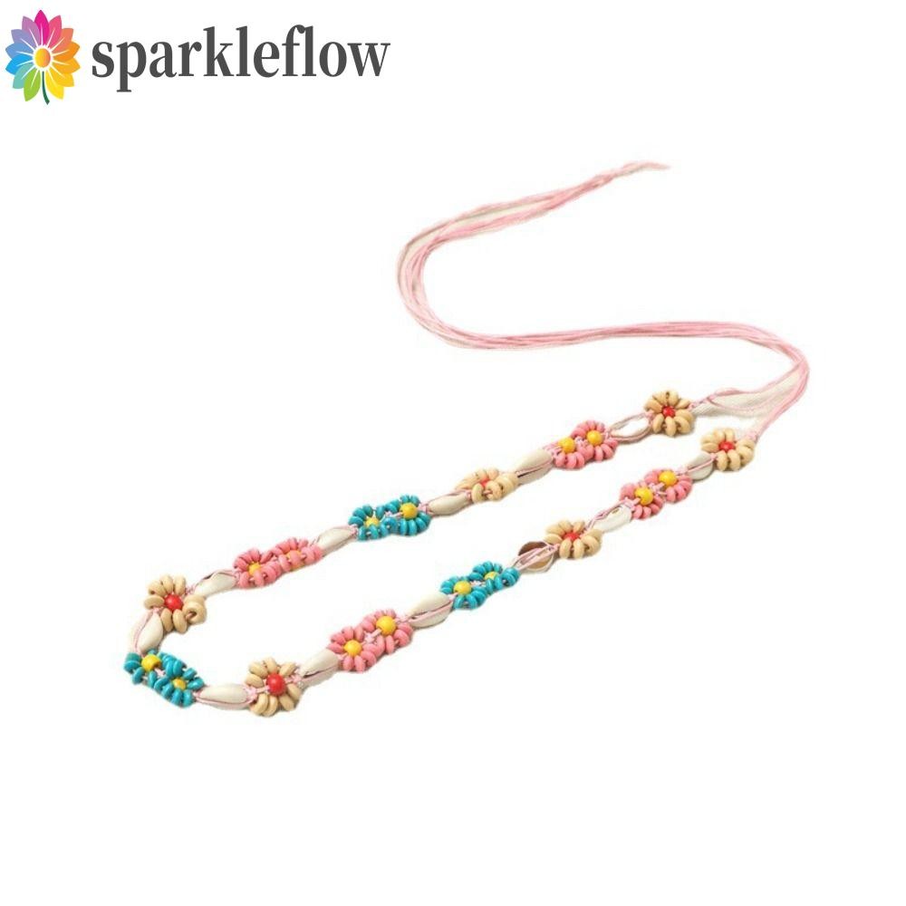 Sparkleflow เข็มขัดพู่ถัก,ลูกปัด Knot ผู้หญิงโซ่เอว,บุคลิกภาพทอมือ DIY Y2K เอวแขวนเชือกสไตล์ชาติ ...