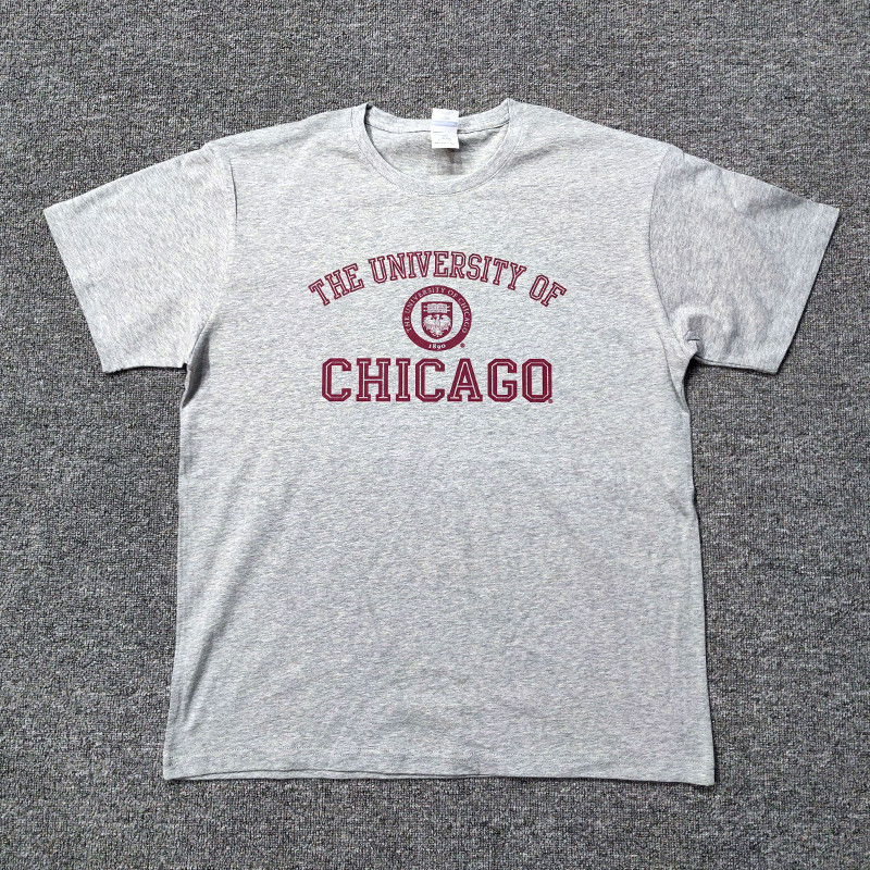 Uchicago University of Chicago แขนสั้นที่มีชื่อเสียงโรงเรียนของที่ระลึก ...