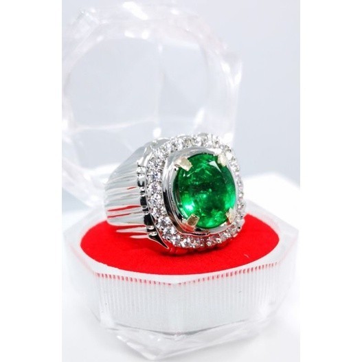 Colombia ZAMRUD GEMS RING STONE CHATAM BANGKOK SILVER RING 926 พร้อมใช้ ...
