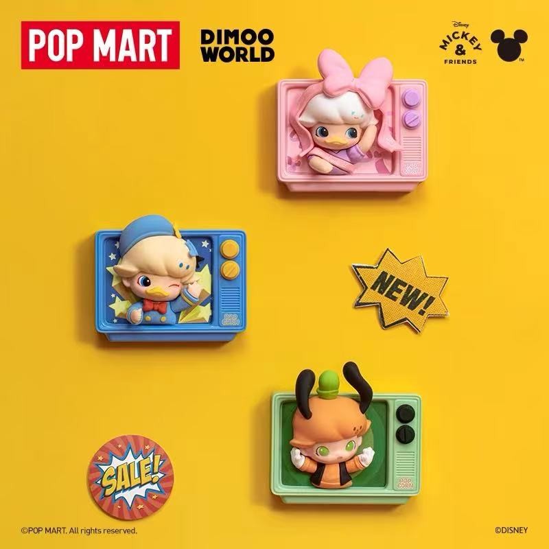 Popmart Bubble Mart DIMOO WORLD Disney Series สติ๊กเกอร์ติดตู้เย็นกล่อง ...