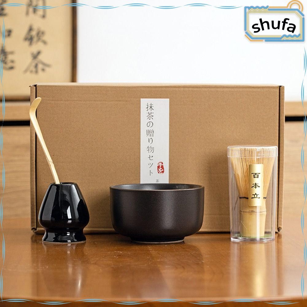 Shufa 4/6PCS ชุดชามัทฉะญี่ปุ่น,ไม้ไผ่เซรามิคปลอดภัย Matcha Whisk ชุด ...