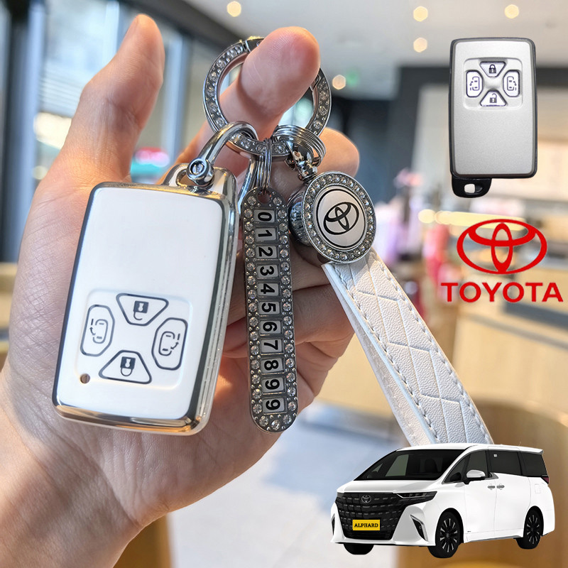 Toyota 4 ปุ่ม Remote Key กรณีกุญแจรถ Toyota Alphard ฝาครอบกุญแจสําหรับ ...
