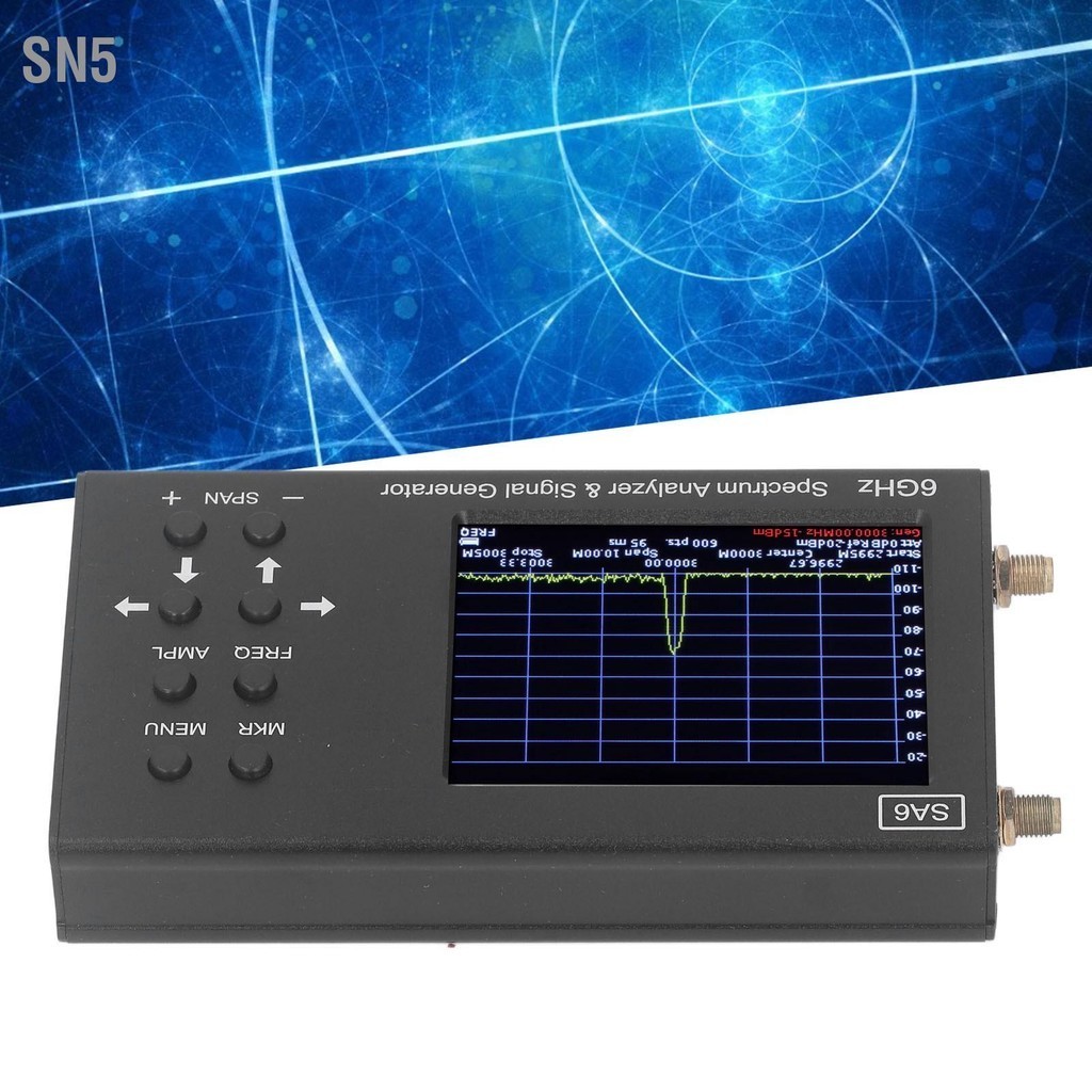 SN5 SA6 6G เครื่องวิเคราะห์สเปกตรัมแบบพกพา WiFi 35 ถึง 6200Mhz เครื่องทดสอบสัญญาณไร้สายมัลติฟังก ...
