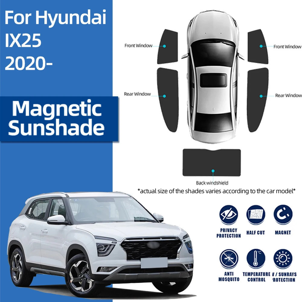 ผ้าม่านรถ Sun Shade สําหรับ Hyundai Creta SU2 2020-2022 ด้านหน้ากระจก ...