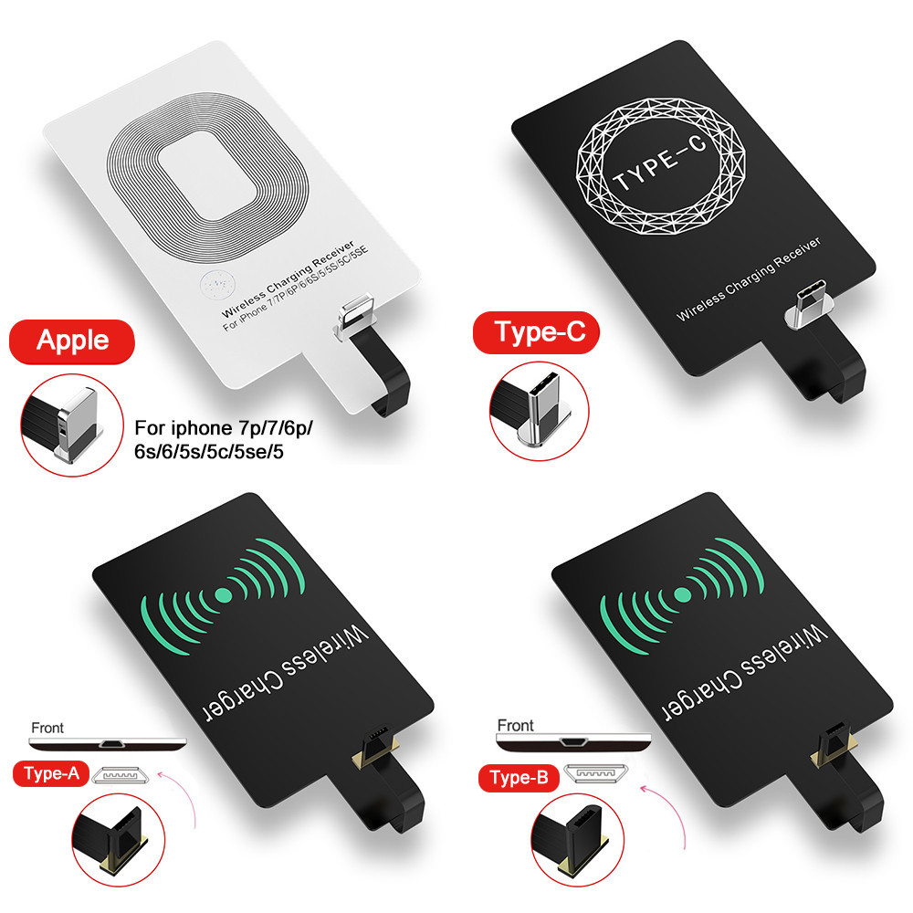 ท้องถิ่น QI Wireless Charger Receiver Powerbank สําหรับ i-Phone 5s 7 6 ...