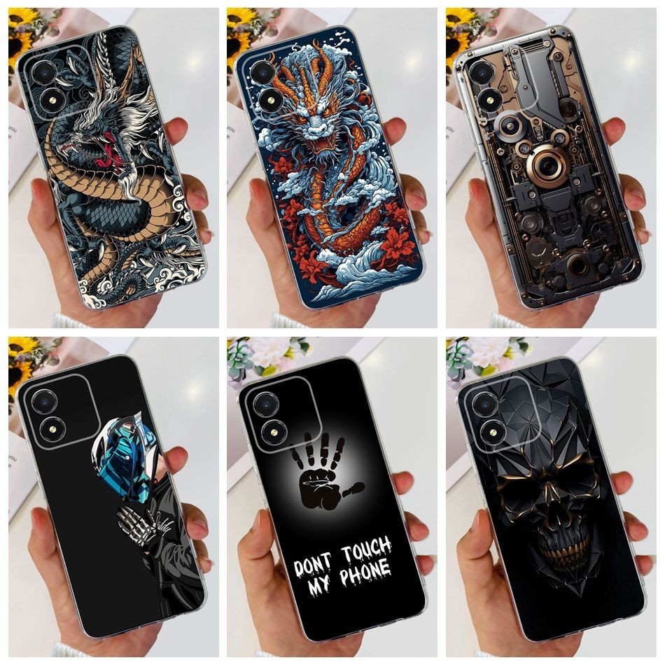 Honor X5 (VNA-LX2) / Honor X5 Plus (WOD-LX1) แฟชั่นมังกรโลหะสไตล์รูปแบบ ...
