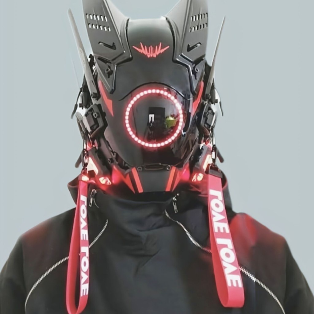 Cyberpunk Mask COS อุปกรณ์ประกอบฉากเครื่องแต่งกายเล่นตามบทบาท Sci-Fi ...