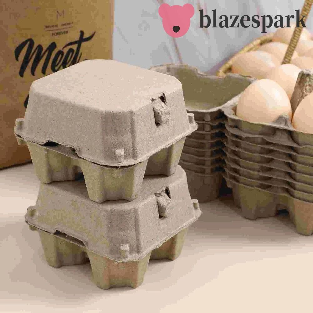 Blazespark 10 ชิ้นเยื่อกระดาษกล่องไข่,Stackable Reusableไก่ไข่ถาด,ปฏิบัติประหยัดพื้นที่ 4 กริด ...