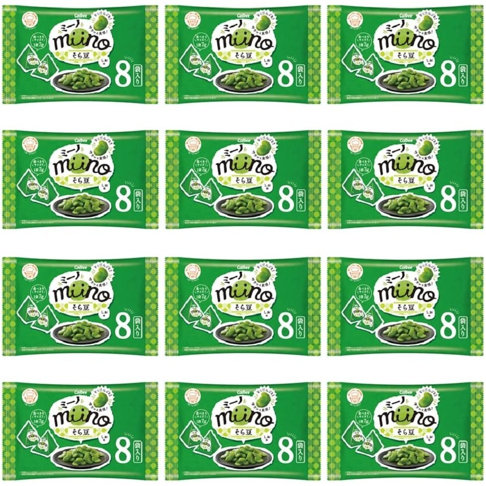 【From Japan】miino (Mino) Calbee miino Broad bean Triangle pack Shioi taste 56g ×12 bags Eat-out ...