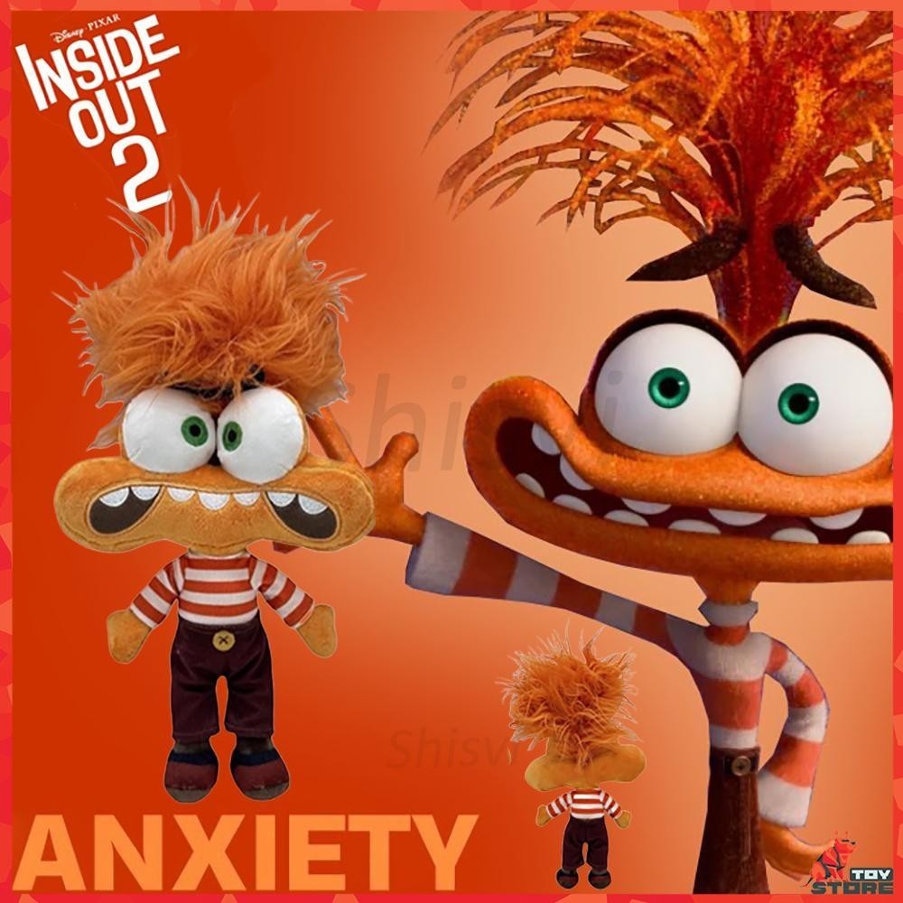 2024 Disney Cartoon Inside Out 2 Plush ANXIETY/JOY/FEAR Doll 30CM ...