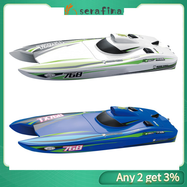 Rf TX768 2.4GHz Rc เรือ 30km/h ความเร ็ วสูง Turbojet Speedboat ...