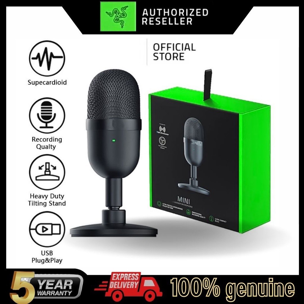 Razer Seiren Mini Microphone Condenser Supercardioid Ultra-Compact ...
