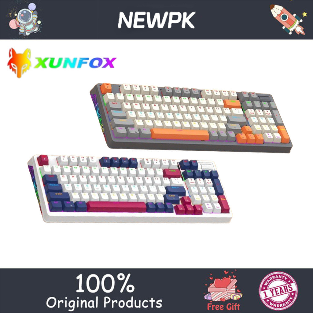 Xunfox K95 อุปกรณ์บลูทูธคีย์บอร์ดไร้สายสําหรับ Android/Win/Mac/แล็ปท็อป ...