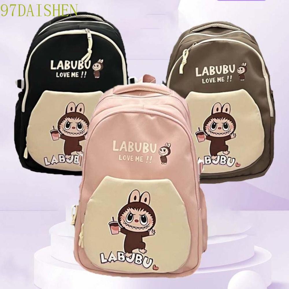 Daishen1 นักเรียน Labubu Time กระเป๋านักเรียน, Letter Printted Double ...