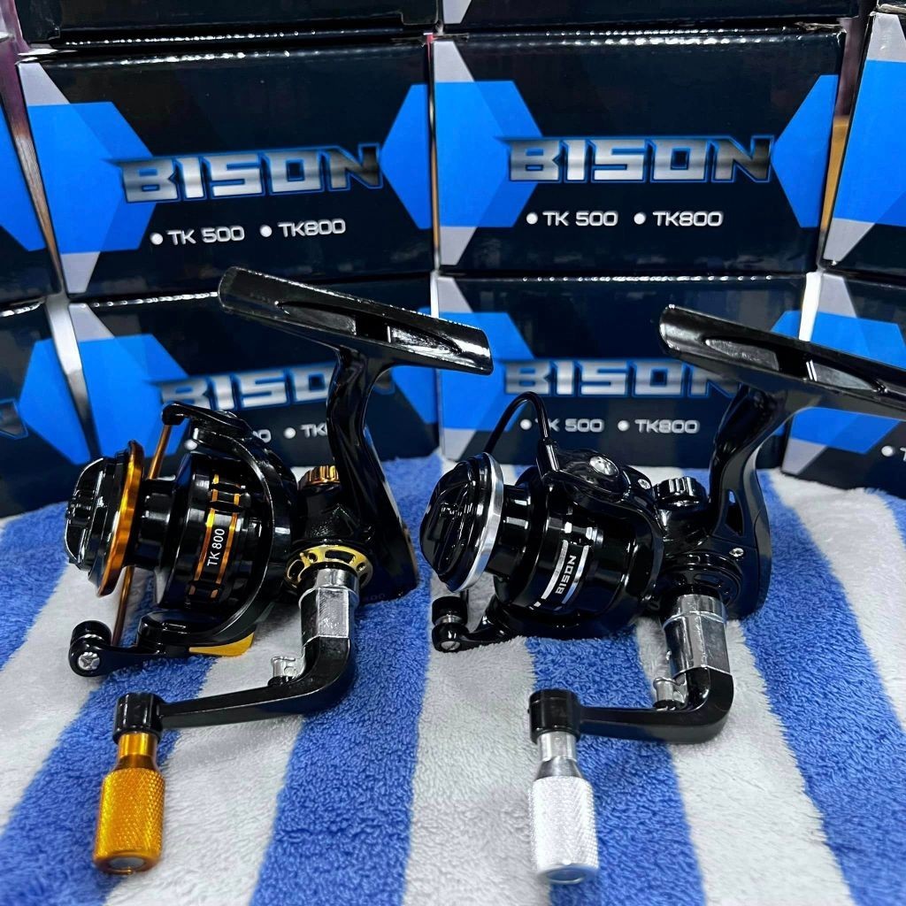 รอกสปินนิ่ง Bison TK500 / TK800 รอกขนาดเล็กสำหรับงานสปิ๋ว ตกกุ้ง และตกปลาขนาดเล็ก | Shopee Thailand