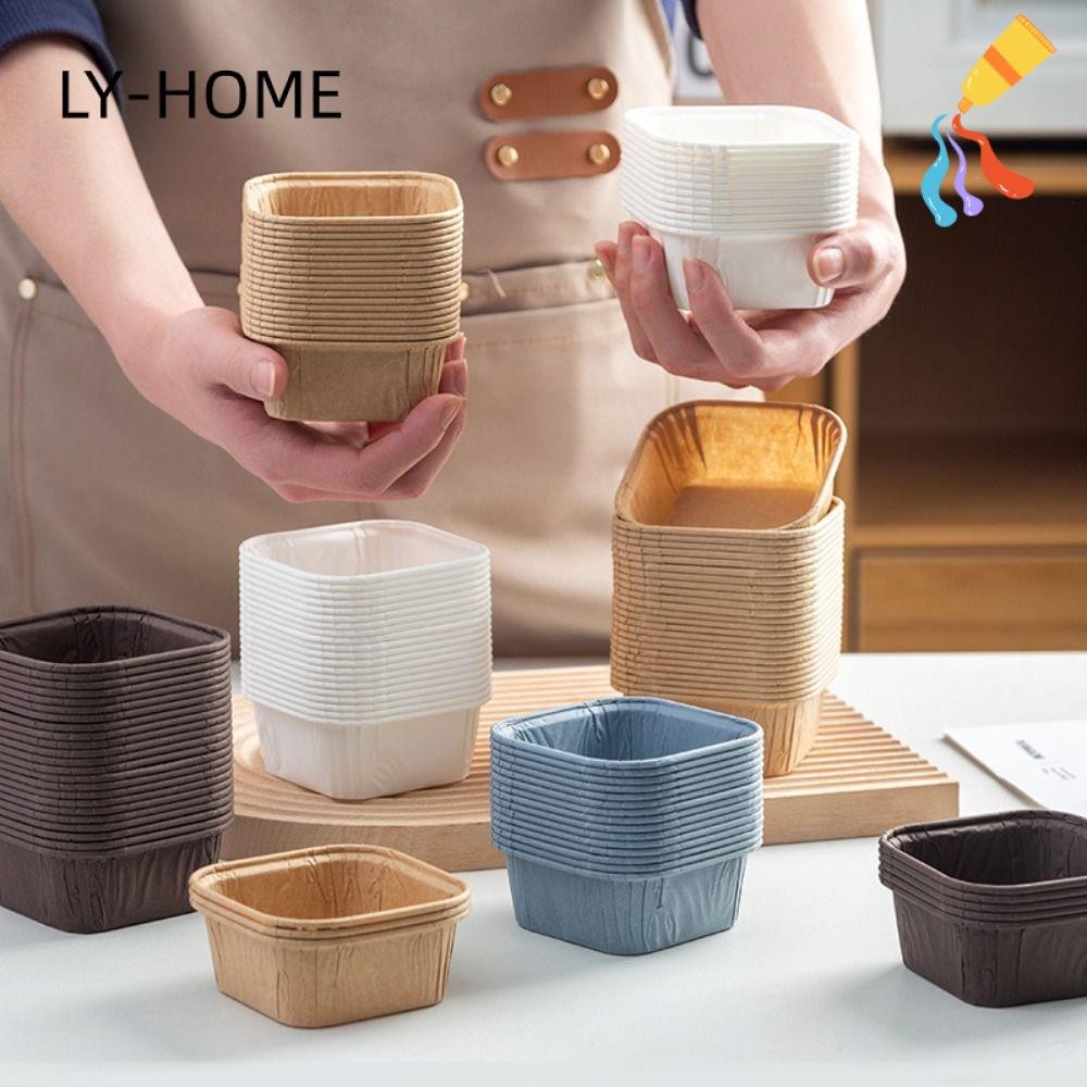 Ly 50 ชิ้นมัฟฟินกระดาษ Cupcake, ทนอุณหภูมิสูงรูปแบบเค้ก Cupcake Liner ...