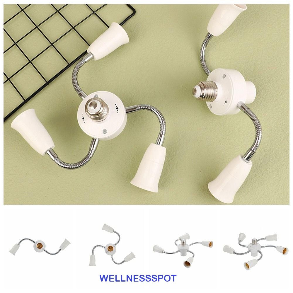 Wellnessspot E27 Light Socket Splitter, หลอดไฟอะแดปเตอร์พร้อมสายต่อ E27 ผู้ถือโคมไฟ Converter ...