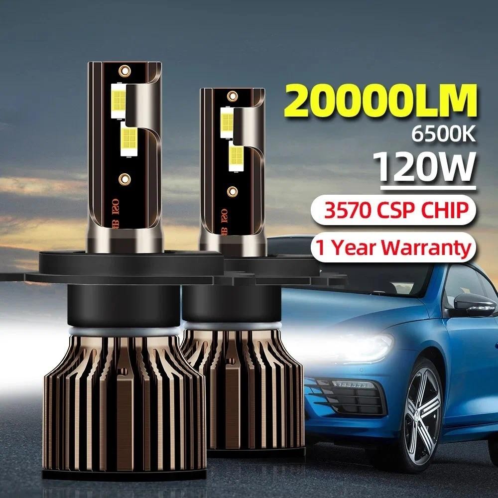 H4 Led ไฟหน้า H1 H7 H8 H9 H11 9005 HB3 9006 HB4 รถไฟ Led 20000LM 120W 6500K CSP ชิป Hight Low ...