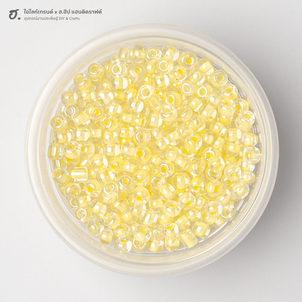 ลูกปัดเม็ดทราย ขนาด 4 มม. สีเหลืองใสสอดไส้ Lemon Core | Shopee Thailand