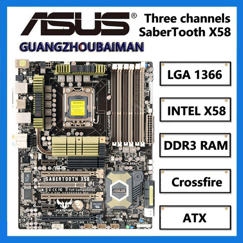 ใช้ ASUS SaberTooth X58 / P6T / P6T SE P6T / P6T Deluxe/ P6X58D-E / LGA ...