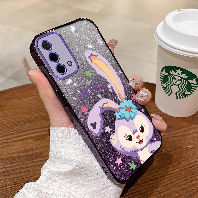 ปลอก OPPO A74 OPPO A95 4G การ์ตูนน่ารักเคสโทรศัพท์ซิลิโคน TPU ประกายชุบ ...