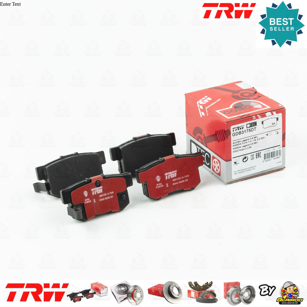 ผ้าดิสเบรคหลัง ผ้าเบรคหลัง Honda Accord Gen 4 ปี 1990 - 1993 TRW D-TEC GDB 3175 DT แอคคอร์ด ตา ...