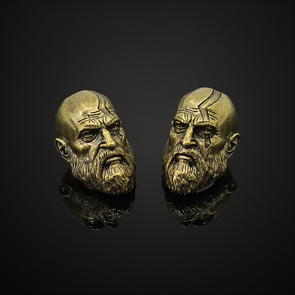 Cnedc ยาว Bearded Spartan นักรบลูกปัดทองเหลืองกลางแจ้ง DIY Paracord ทอ ...