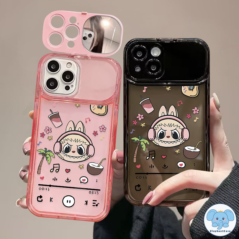 ดอกไม้หัวใจรักน่ารัก popmart labubu milk tea ฝาพับ IPhone 11 15 14 13 ...