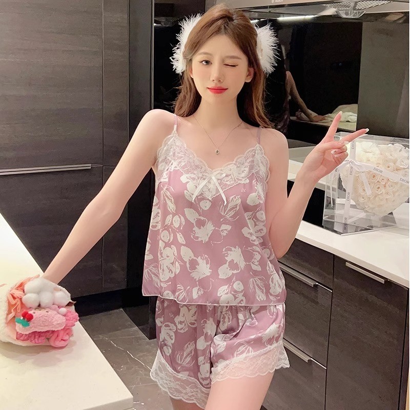 💗Sexy Love💗ชุดนอนลูกไม้ เซตชุดนอน ชุด2ชิ้น มีให้เลือกหลายสีและหลายสไตล์ จัดส่งจากไทย （套装 ...