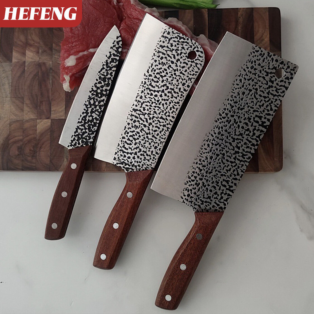 HEFENG มีดปังตอสับกระดูก ชุด3เล่ม สับกระดูก มีดคม ด้ามไม้แข็งแรงไม่บิ่น ไม่เป็นสนิม CNN-965 ...
