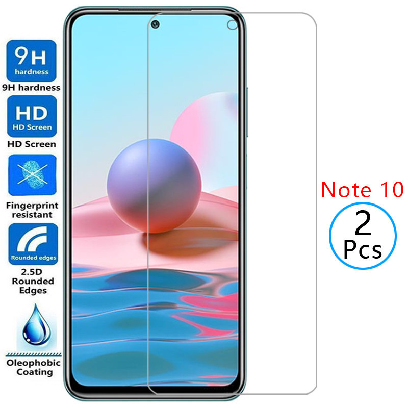 กระจกนิรภัยสําหรับ xiaomi redmi note 10 4g 5g ป้องกันหน้าจอบน note10 ...
