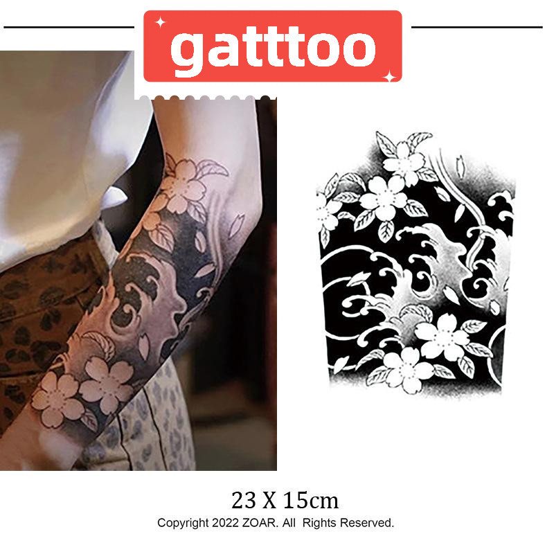 gattoo สติ๊กเกอร์รอยสักสมุนไพร กันน้ำ กันรอย ยาวนาน กึ่งถาวร แสดงสี ...