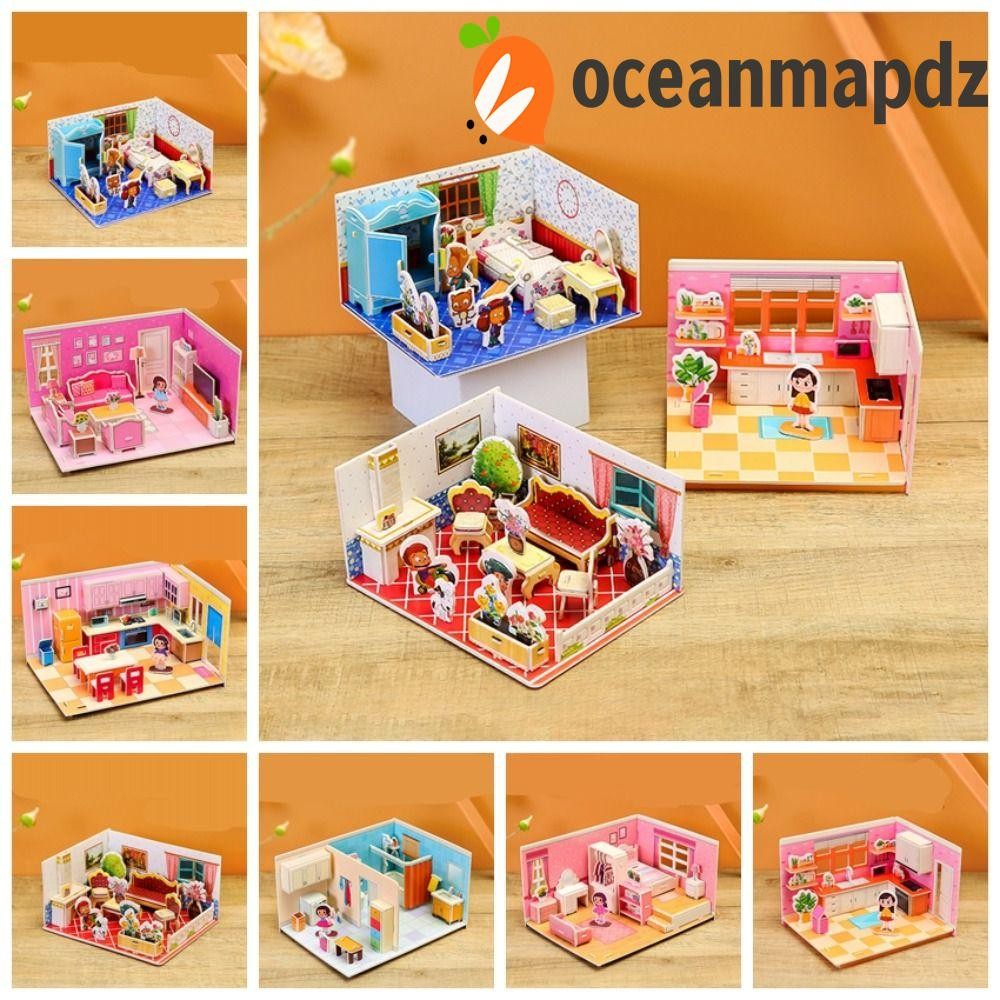 Oceanmapdz ห้องปริศนากระดาษ 3D, กระดาษห้องน้ํา, ชุดอาคารการศึกษารุ่นของเล่นเด็กผู้หญิงประกอบ ...