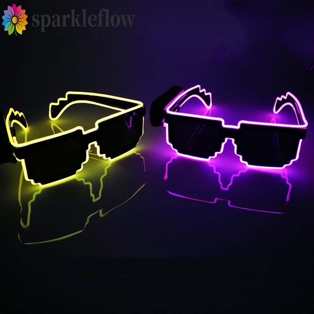 Sparkleflow LED Luminous แว่นตา Illuminated Bright DJ ฮาโลวีนแว่นตาตกแต่งคอสเพลย์ Party Supplies ...