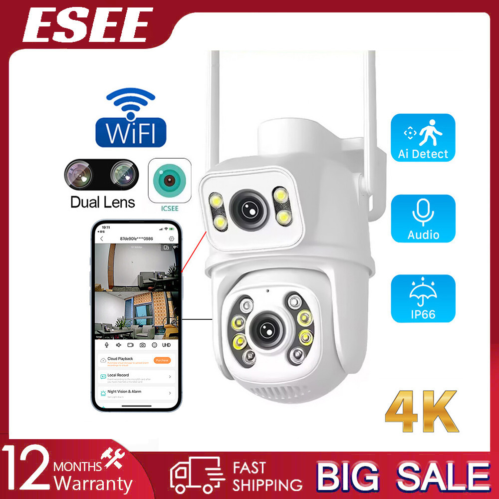 ESEE ICSEE, CCTV camera WIFI, 4K, 8MP, wireless outdoor surveillance ...