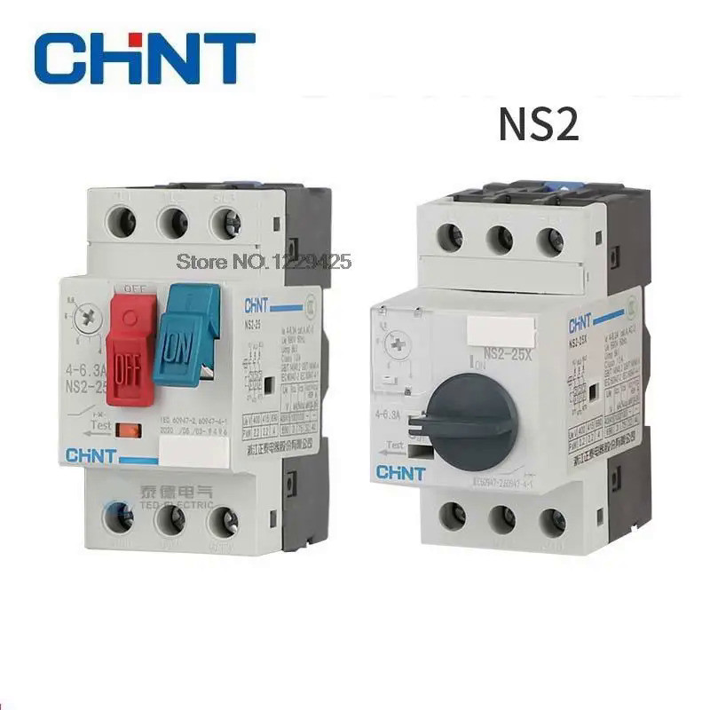 Chint CHNT มอเตอร ์ สตาร ์ ท NS2-25 NS2-25X NS2-25/AE11 1.6-2.5A มอเตอร ์ ป ้ องกันมอเตอร ์ เบรก ...