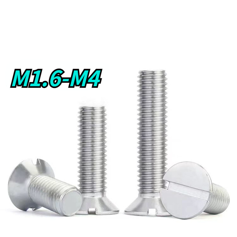 [ Hnk ] 304 สแตนเลส GB68 ขนาดใหญ ่ /Small Countersunk หัวแบน Slotted สกรูหัวแบนสกรูเครื ่ อง M1 ...