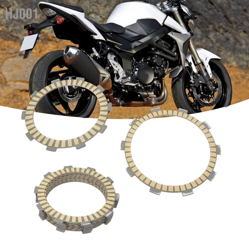HJ001 10 ชิ้นรถจักรยานยนต์แผ่นคลัทช์แรงเสียดทานสำหรับ Suzuki GSR 750 ...