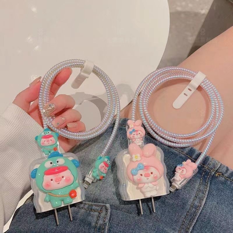 บุคลิกภาพการ์ตูน KT Cat 18w/20w Charger Protector ชุด Charger Case ...