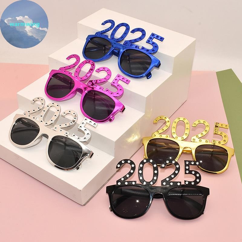 Warmwing 2025 จํานวนแว่นตาสวัสดีปีใหม่แว่นตาเพชร Glitter แว่นตาคอสเพลย์ Prop Xmas Party ตกแต่ง ...