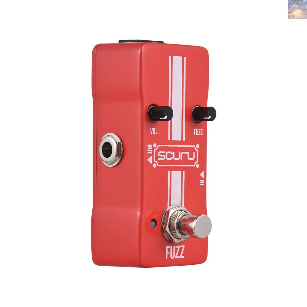 Scuru กีตาร์ Fuzz Effects เหยียบ VOL/Fuzz อเนกประสงค์เสียง DC 9V 6.35 มม.อินพุต/เอาต์พุตอินเทอร ...