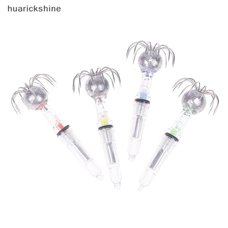 Huarickshine^ ไฟล่อปลา LED Deep Sea Glowing Fishing Hook LED Squid Lure ...