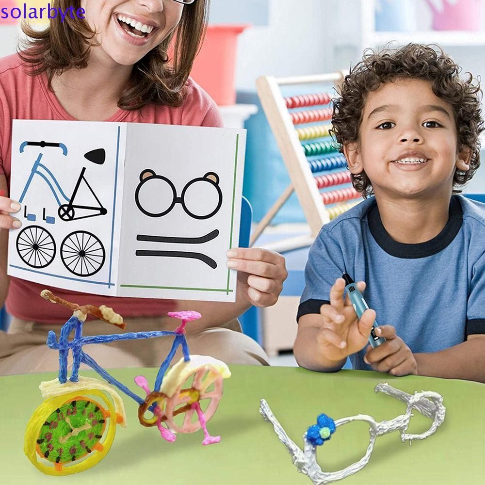 Solarbyte สมุดวาดภาพปากกาพิมพ์ 3D, 22/40 รูปแบบกระดาษหนา 3D ปากกาสีอัลบั้ม, ภาพวาดน่ารักแม่แบบ ...