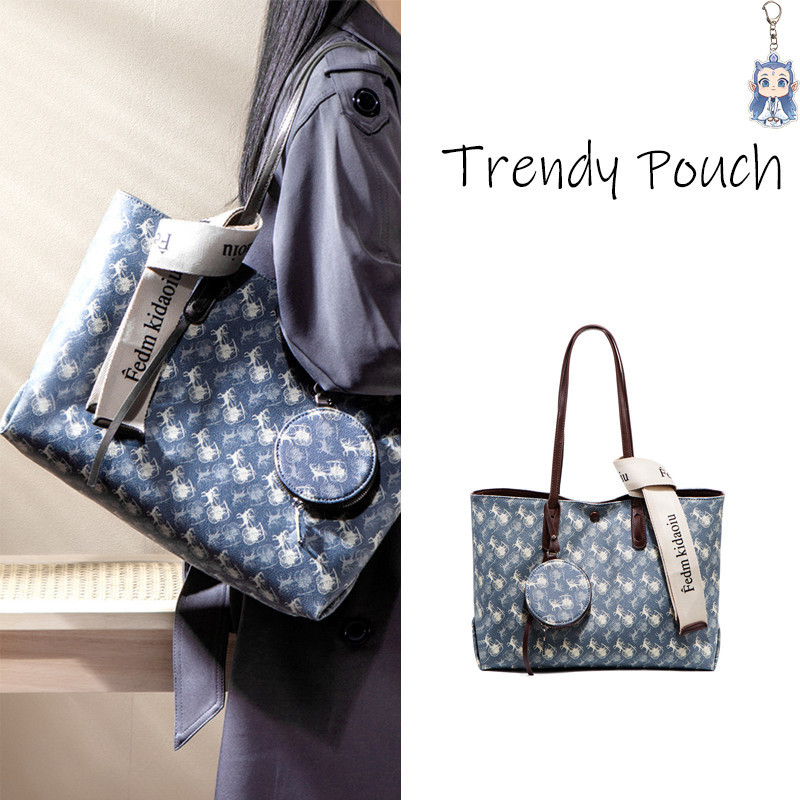 TRENDY POUCH พิมพ์ กระเป๋าถือ ความจุสูง ขั้นสูง เฉพาะ การเดินทาง ...