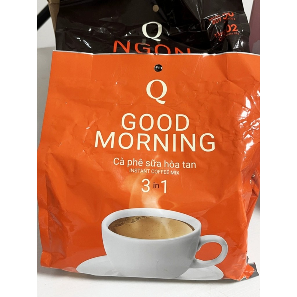 กาแฟแบรนด์ Q ของเวียดนาม กาแฟสำเร็จรูป 3-in-1 480g กาแฟเข้มข้น 20g*24 ซอง/ถุง กาแฟสดชื่น ...