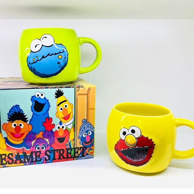 Aoig การ ์ ตูน Sesame Street ถ ้ วยแก ้ วเซรามิค Creative ELMO และคุกกี ...