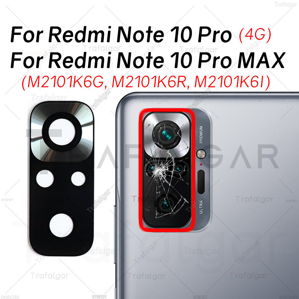 เลนส์กล้องด้านหลังสําหรับ Xiaomi Redmi Note 10 Pro ฝาครอบกระจกกล้องด้านหลัง Note10 Pro MAX ...