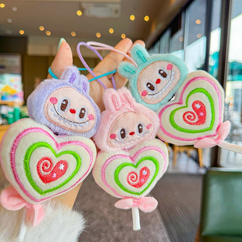 ใหม่ Labubu Lollipop Shape Chain พวงกุญแจจี้ของเล่นหญิงตุ๊กตาจี้กระเป๋า ...