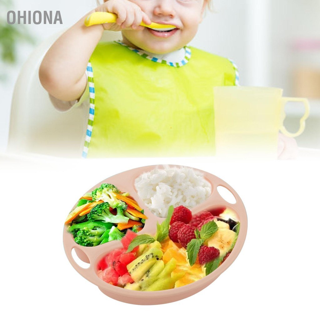 OHIONA Baby Dish Plate Three Compartments Safe Harmless Practical ...