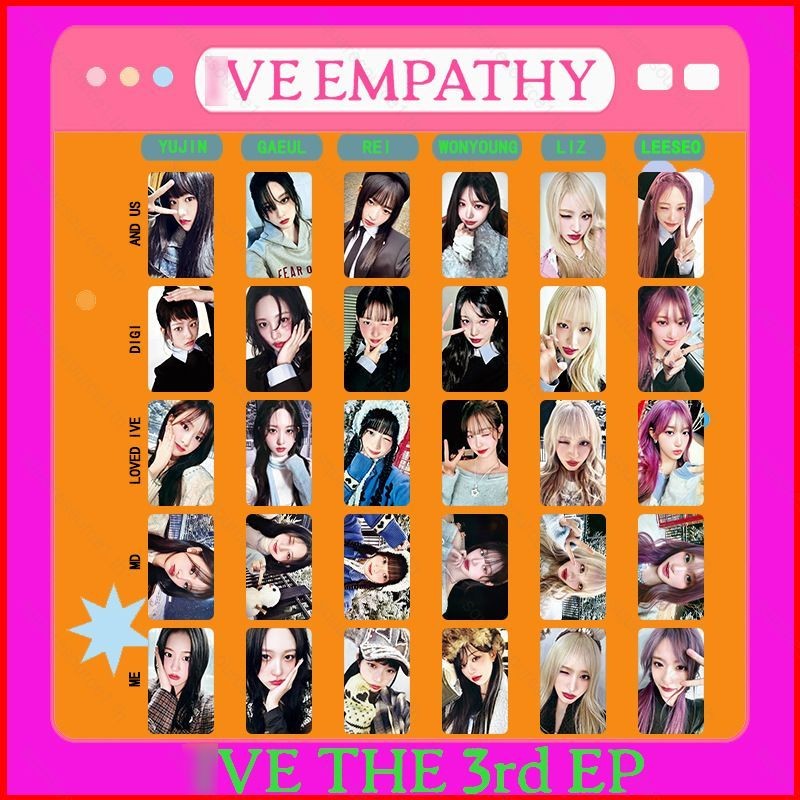 Sqt 6 ชิ้น/เซ็ต IIVE อัลบั้ม IVE EMPATHY YUJIN LOMO การ์ด WONGYONG ...